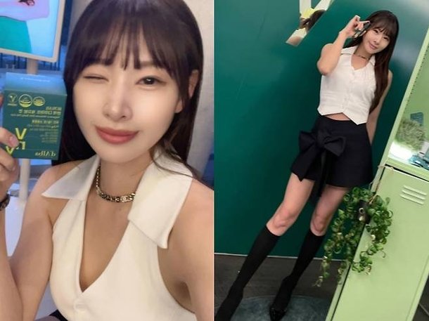 신수지, 기럭지 이 정도였어? '166cm 47kg' 더 예뻐진 초미니 스커트룩 : 네이트 연예