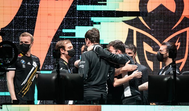 [MSI 포토] RNG전 승리에 기뻐하는 G2 e스포츠 : 네이트 스포츠