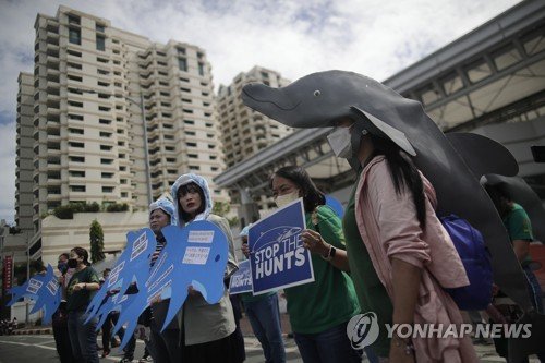 PHILIPPINES JAPAN PROTEST ANIMALS DOLPHINS : 네이트 뉴스