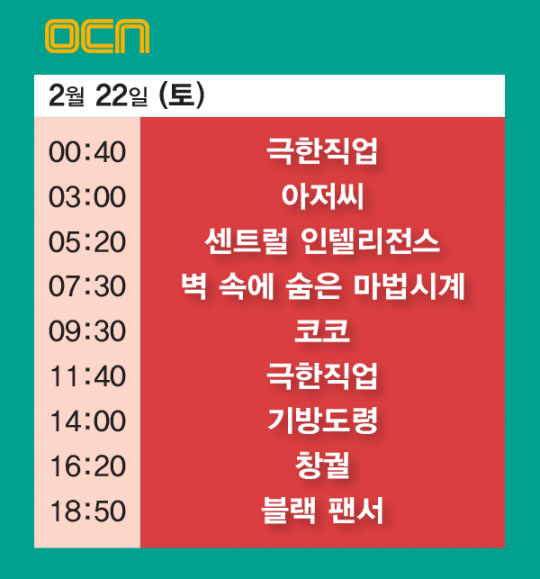 [오늘의 무비타임] 22일 채널CGV·OCN·수퍼액션·씨네프·스크린…원더풀 고스트·브이포벤데타·코코·블랙팬서·그날의 분위기·댄싱퀸·헌터스프레어·가장 보통의 연애·이글아이 ...