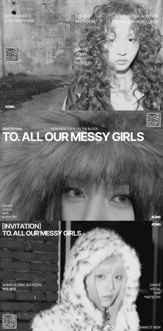 AOMG, 첫 걸크루 오디션 데뷔조 3人 개인 포스터 공개…미스터리한 힙 비주얼 : 네이트 연예