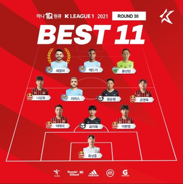 '1G 1AS 맹활약' 세징야, K리그1 30R MVP 선정…K리그2는 조규성 : 네이트 스포츠