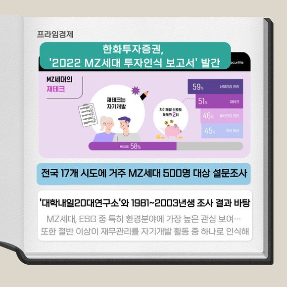 [카드] 한화투자증권, MZ세대 투자인식 보고서 발간 : 네이트 뉴스