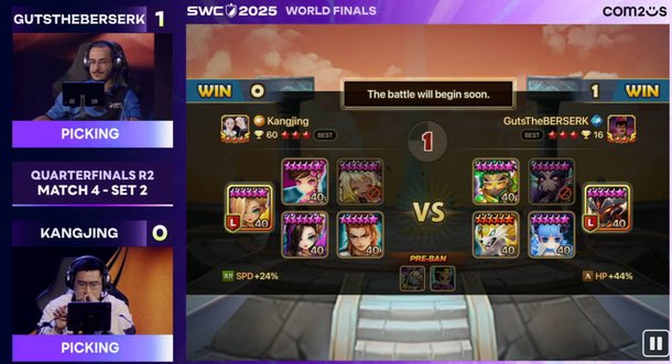 [SWC2025 월드 파이널] 8강2R 4경기: 거츠더베르세르크 선수, 우승후보 캉징 선수를 무너뜨리다 : 네이트 뉴스