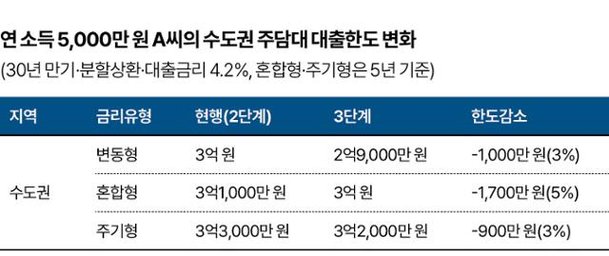 주담대 최대 3000만 원·신용대출 400만 원 한도 감소…3단계 DSR 윤곽 : 네이트 뉴스
