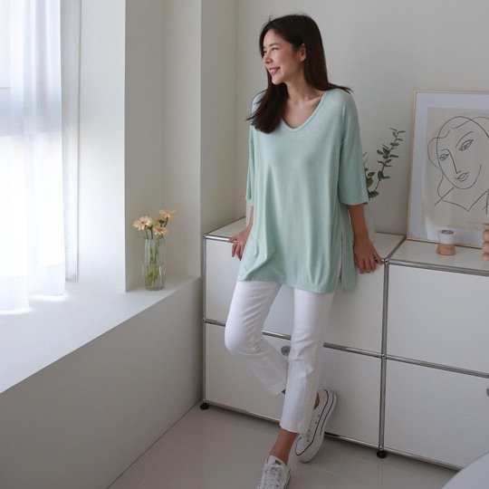 김준희 "평소 55사이즈, 164cm에 54kg"…민트 컬러로 화사해졌어 | 네이트 연예