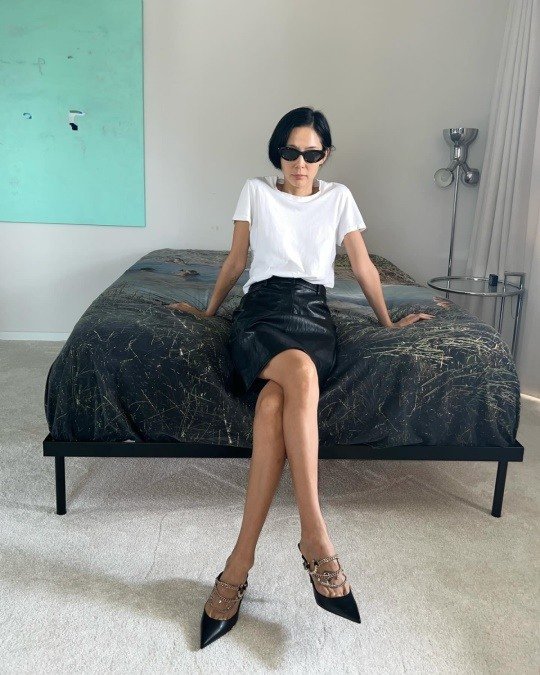 마이큐♥김나영 모델 뺨치는 기럭지…포토제닉한 엄마 네이트 연예