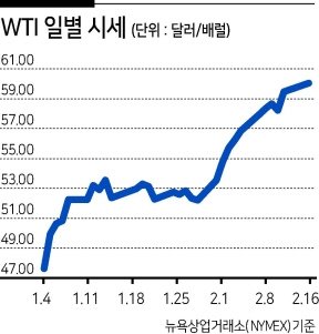 WTI 60달러 돌파…에너지 ETF 수익률도 '高高' : 네이트 뉴스