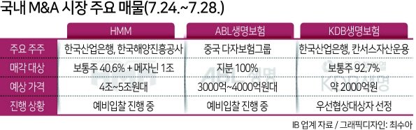 HMM에 생기 도는 M&A 시장…ABL·KDB생명도 성사 여부 주목 : 네이트 뉴스