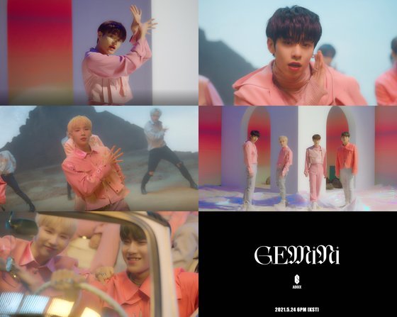 AB6IX, 유니버스 신곡 'GEMINI' MV 티저 공개 '핑크빛 감성' : 네이트 연예