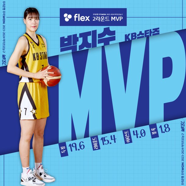 KB 박지수 또 라운드 MVP…2R 득점·리바운드·블록 등 1위, 개인 통산 15번째 수상 : 네이트 스포츠