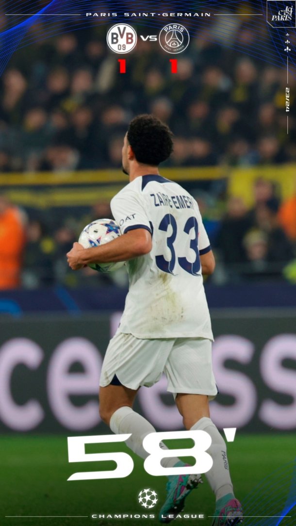 '자이르-에머리 동점 골' PSG, 간신히 UCL 16강 진출…이강인 68분 : 네이트 스포츠