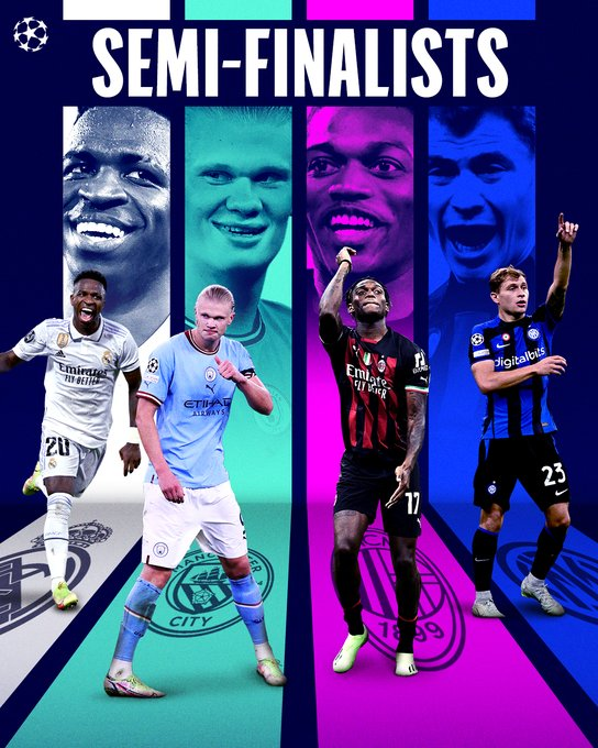 UCL 4강 대진 확정, '2시즌 연속' 레알vs맨시티 & '밀라노 더비' 밀란vs인테르[오피셜] : 네이트 스포츠