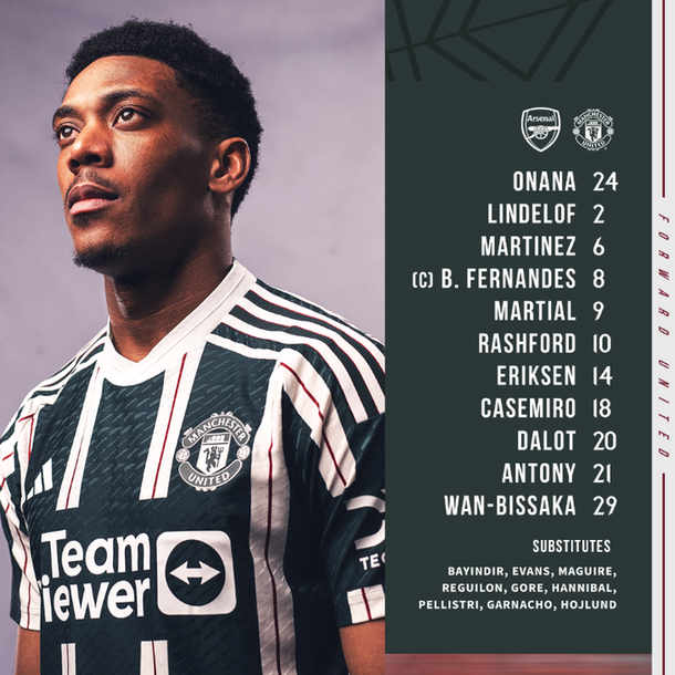 '호일룬·레길론 벤치 대기' EPL 4R 아스널 vs 맨유 선발 명단 공개 : 네이트 스포츠