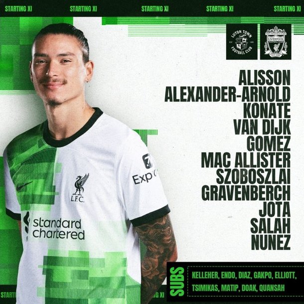 '공식전 4연승' 리버풀, EPL 11R 루턴전 선발 명단 공개 : 네이트 스포츠