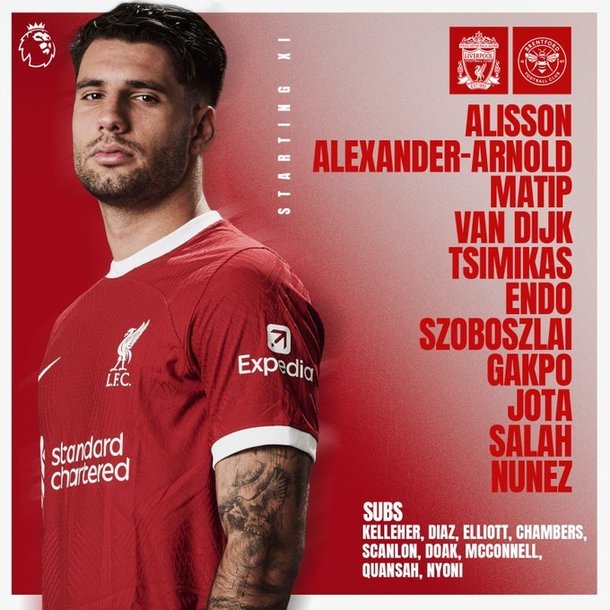 '리그 4G 무패' 리버풀, EPL 12R 브렌트퍼드전 선발 명단 공개 : 네이트 스포츠