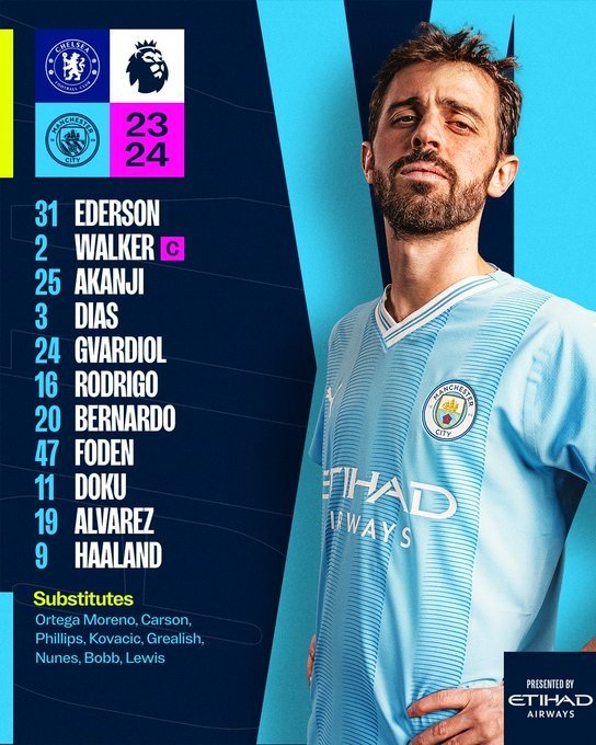 'EPL 12R 최대 빅매치' 첼시 vs 맨시티 선발 명단 공개 : 네이트 스포츠