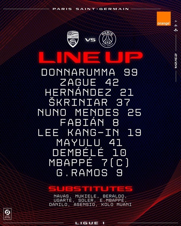 '이강인 리그 4G 만에 선발 복귀!' PSG, 로리앙 원정 선발 명단 공개 : 네이트 스포츠