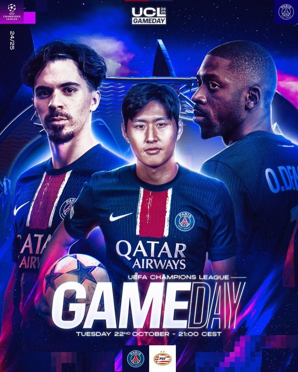 물오른 '제로톱' 이강인, PSV전 선발 출격! UCL 첫 골 사냥 정조준!···PSG, 선발 라인업 공개[UCL 라인업] : 네이트 스포츠