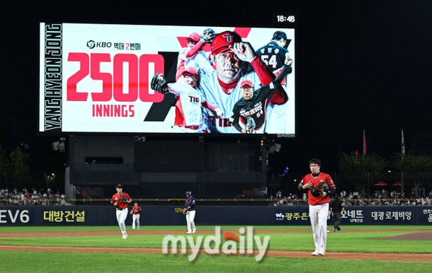 [MD포토] 양현종 'KBO 역대 2번째 2500이닝 투수' : 네이트 스포츠