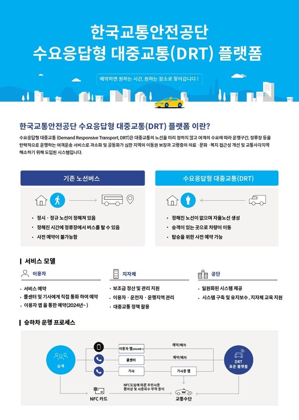 교통안전공단, DRT 플랫폼 전면 개편…"벽오지 주민 이동편의 증진" : 네이트 뉴스