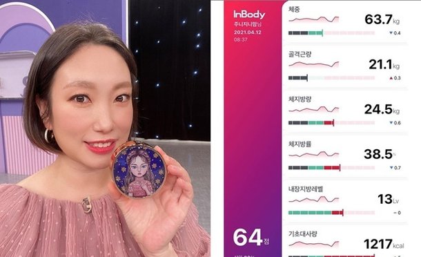 정경미, 63.7kg 몸무게 공개→다이어트 선언 "근육쟁이 꿈꾸며" [SNS★컷] : 네이트 뉴스