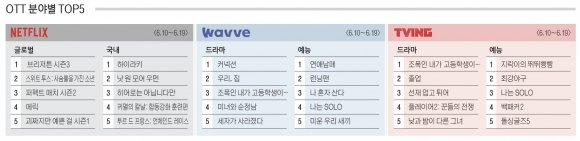 [OTT 분야별 TOP5] : 네이트 뉴스