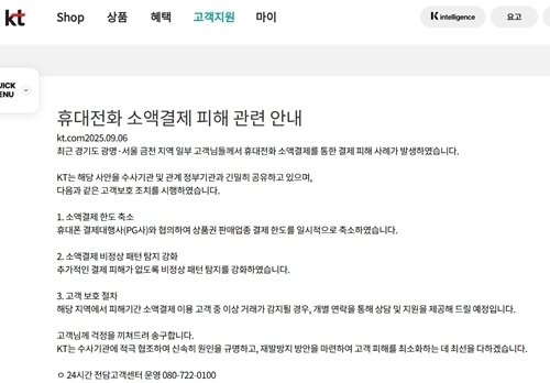 '나도 모르게 KT 소액결제', 광명·서울금천 피해자 74명 4580만 원 당했다 : 네이트 뉴스