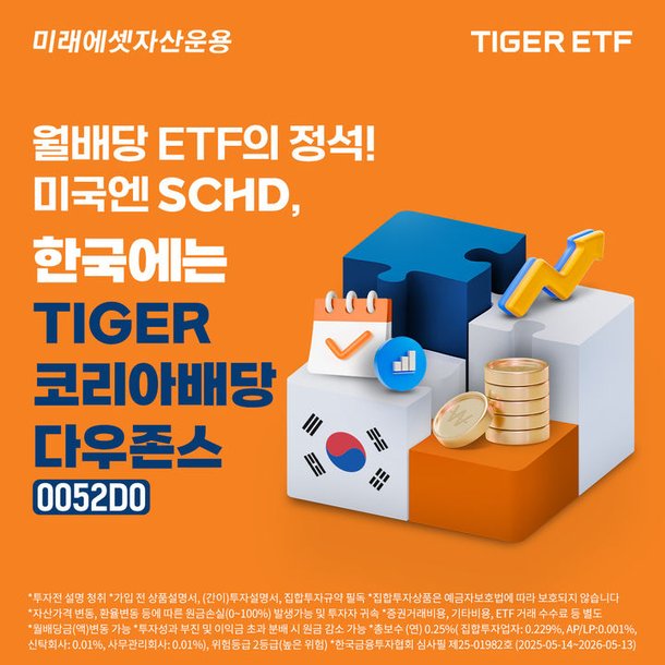 "한국형 SCHD"…미래에셋, '코리아배당다우존스 ETF' 상장 : 네이트 뉴스