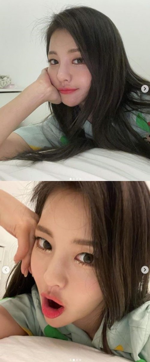 꼬북좌 브브걸 유정 짱구 잠옷 입고 새침 매력…귀여움 폭발[m ★sns] 네이트 연예