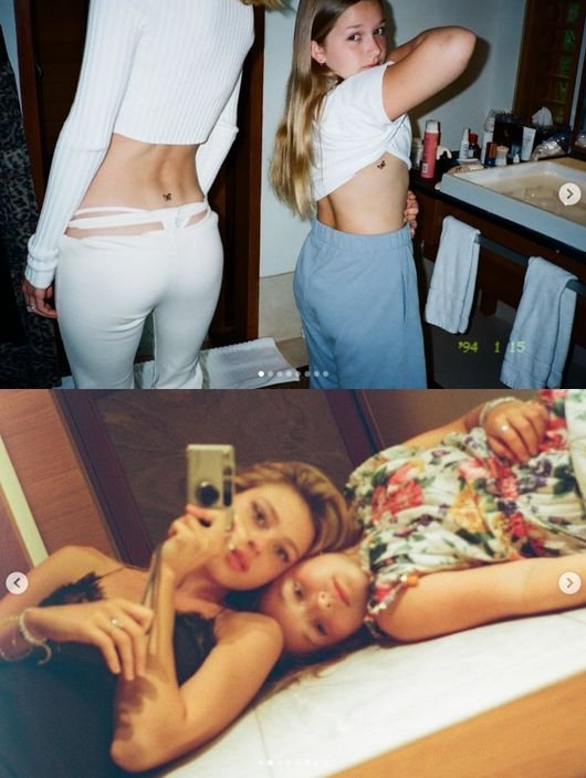 베컴 12살 막내딸, 시누이와 친자매 같네…쌍둥이 문신공개[Oh!llywood] : 네이트 연예