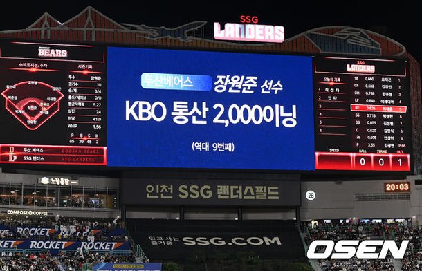 [사진]장원준,'역대 9번째 KBO 통산 2000이닝 달성' : 네이트 스포츠