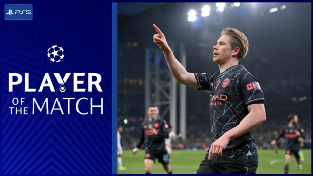 '맨시티 본체' KDB, 1골 1도움으로 POTM…"좋은 경기장서 어려웠던 경기" [공식발표] : 네이트 스포츠