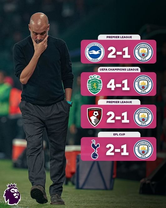 18년 만에 L-L-L-L 대굴욕…맨시티, '펩 첫 경험+홀란 골 넣고 첫 패배' : 네이트 스포츠