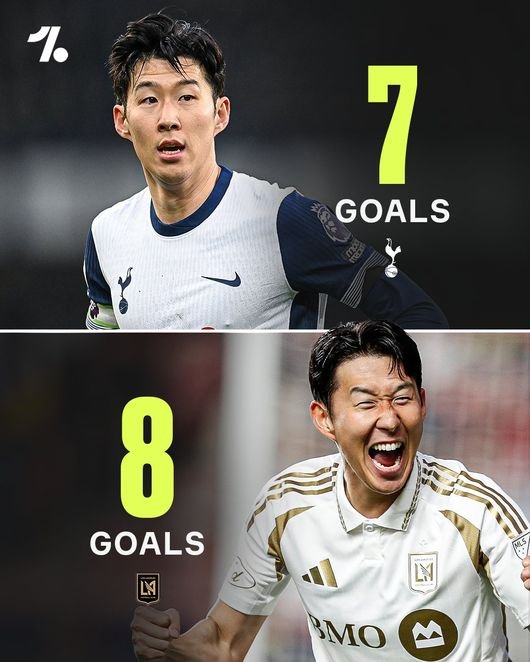 '역시 문제는 토트넘이었어' 손흥민, MLS 8경기 만에 증명…"LAFC 8골·토트넘 7골, 지난 시즌 PL 득점 넘었다" : 네이트 스포츠