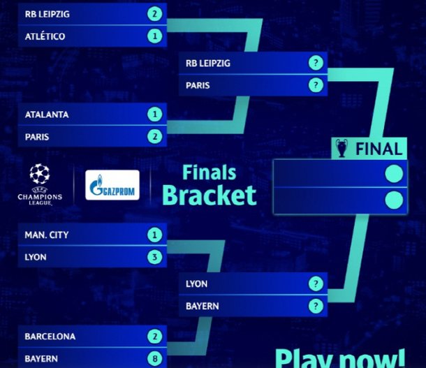 [UCL 4강]통계업체 분석, B뮌헨 우승 확률 58% 1순위-리옹 4% 4순위 : 네이트 스포츠