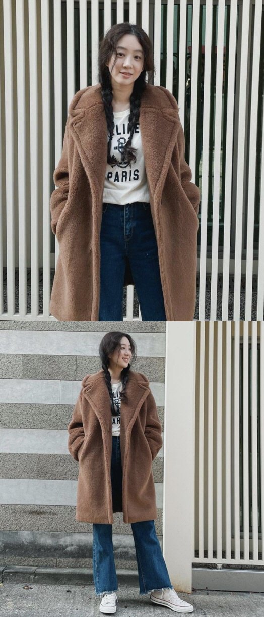 '166cm·47kg' 정려원, 털옷 입었는데도 여리여리…자기관리 끝판왕 41세 | 네이트 연예