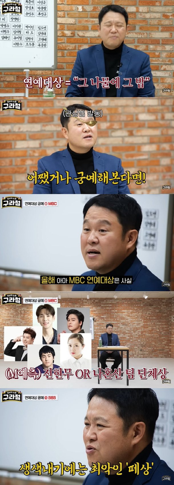 "연예대상, 그 나물에 그 밥…SBS는 유재석" 예측 적중 김구라, MBC·KBS는?[종합] : 네이트 연예
