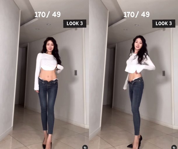 '김태현♥' 미자, 바지 지퍼 풀고 드러낸 납작배…CG 같은 '170cm·49kg' 몸매 : 네이트 연예