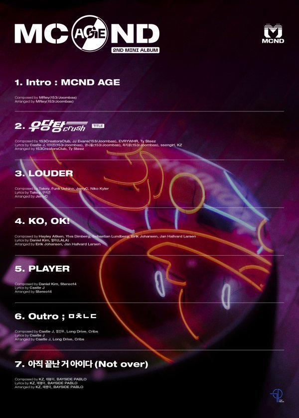 '컴백 D-4' MCND, 트랙리스트 공개 : 네이트 연예