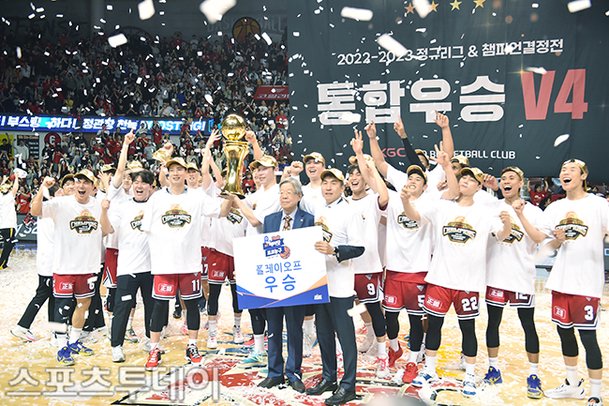 [ST포토] 안양KGC, 짜릿한 V4 우승 : 네이트 스포츠