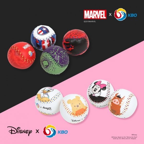 'KBO X 디즈니/마블 컬래버 기념구' 출시 : 네이트 스포츠