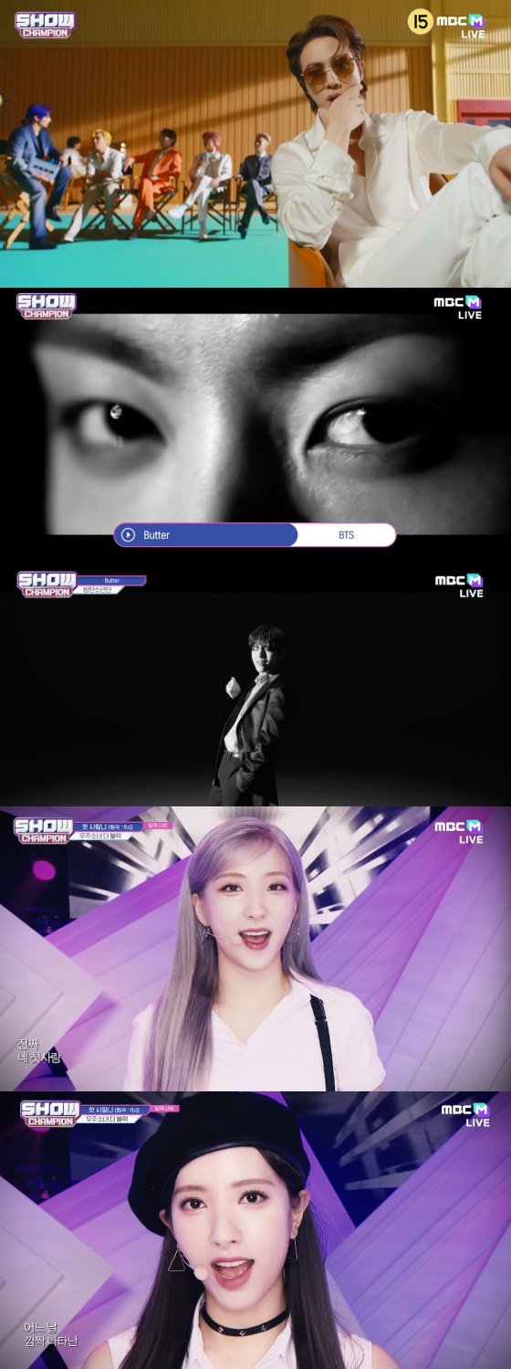 '쇼챔' BTS '버터' 6월 첫째 주 1위…국내외 동시 접수[★밤TView] : 네이트 연예