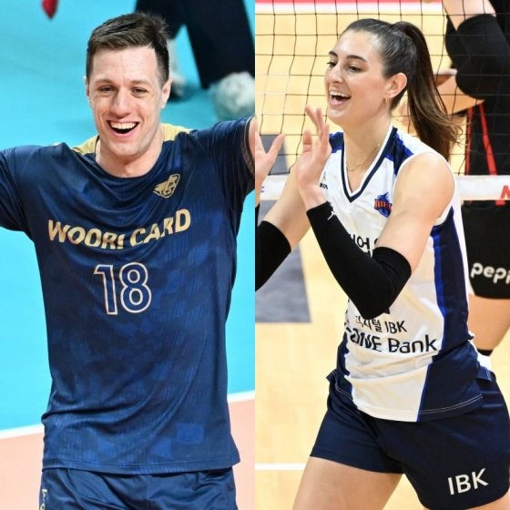 '韓 온 뒤 처음이에요' 우리카드 마테이-IBK 아베크롬비, V리그 3R MVP 등극 [공식발표] : 네이트 스포츠