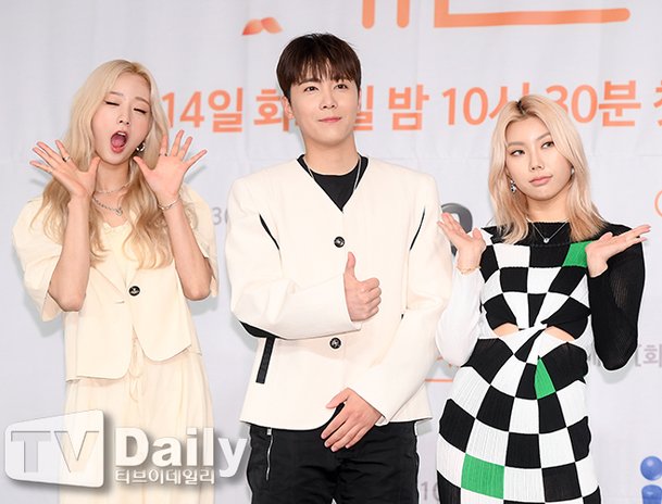 [TD포토] 윤보미-이홍기-시미즈 '에덴 3MC' : 네이트 연예