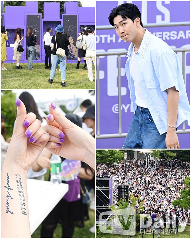[TD포토+] '전세계 아미들이 여의도로…BTS 10주년 페스타 보라빛 물결' : 네이트 연예
