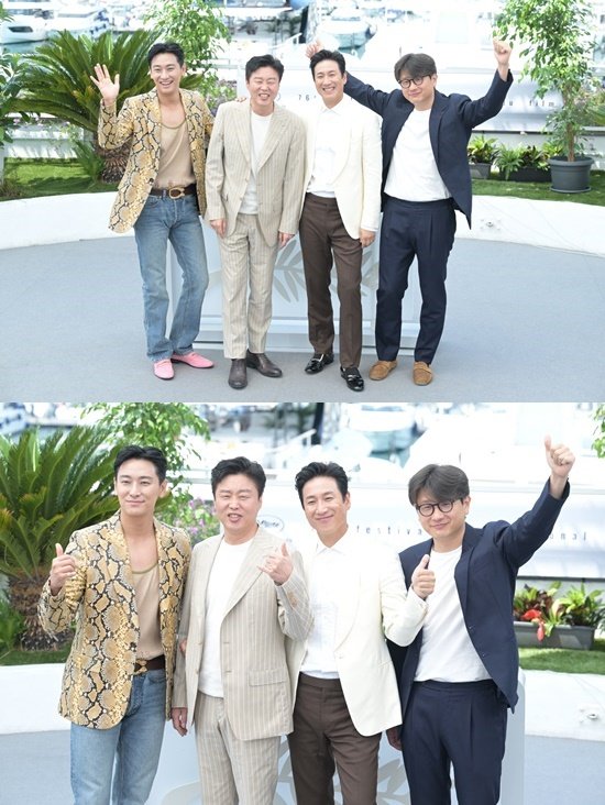 '탈출: PROJECT SILENCE' 이선균·주지훈·김희원, 칸영화제 포토콜…화기애애 미소 | 네이트 연예