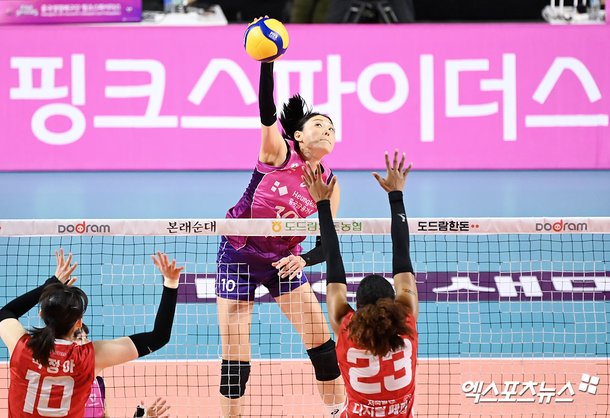 '2R MVP' 자축한 김연경, 옐레나와 흥국 9연승 견인…페퍼 6연패 수렁 [삼산:스코어] : 네이트 스포츠