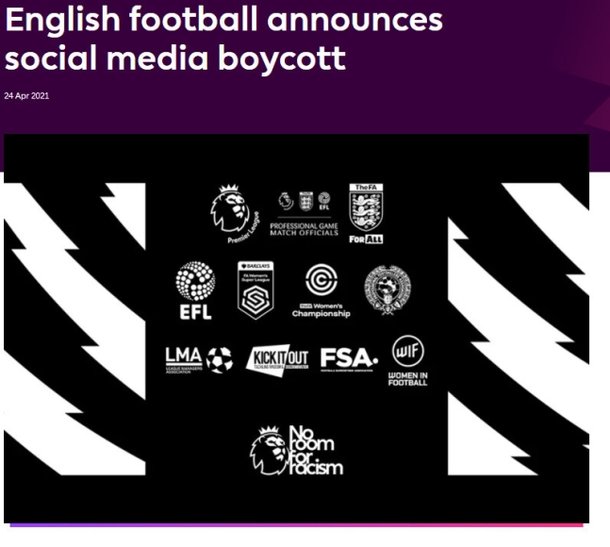 "인종 차별 반대" EPL 등 영국 축구 단체 'SNS 보이콧' 선언 : 네이트 스포츠