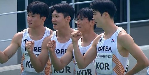 남자 계주 400m 대표팀, 10년 만에 한국 신기록…38초68 : 네이트 스포츠